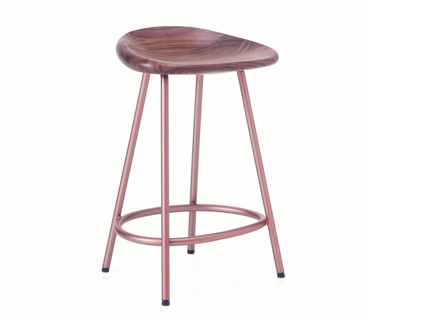 PEBBLE Steel and wood counter stool By BassamFellows | design Craig Bassam