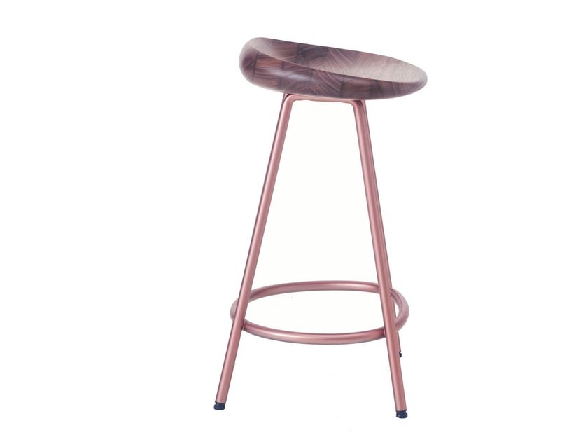 PEBBLE Steel and wood counter stool By BassamFellows | design Craig Bassam