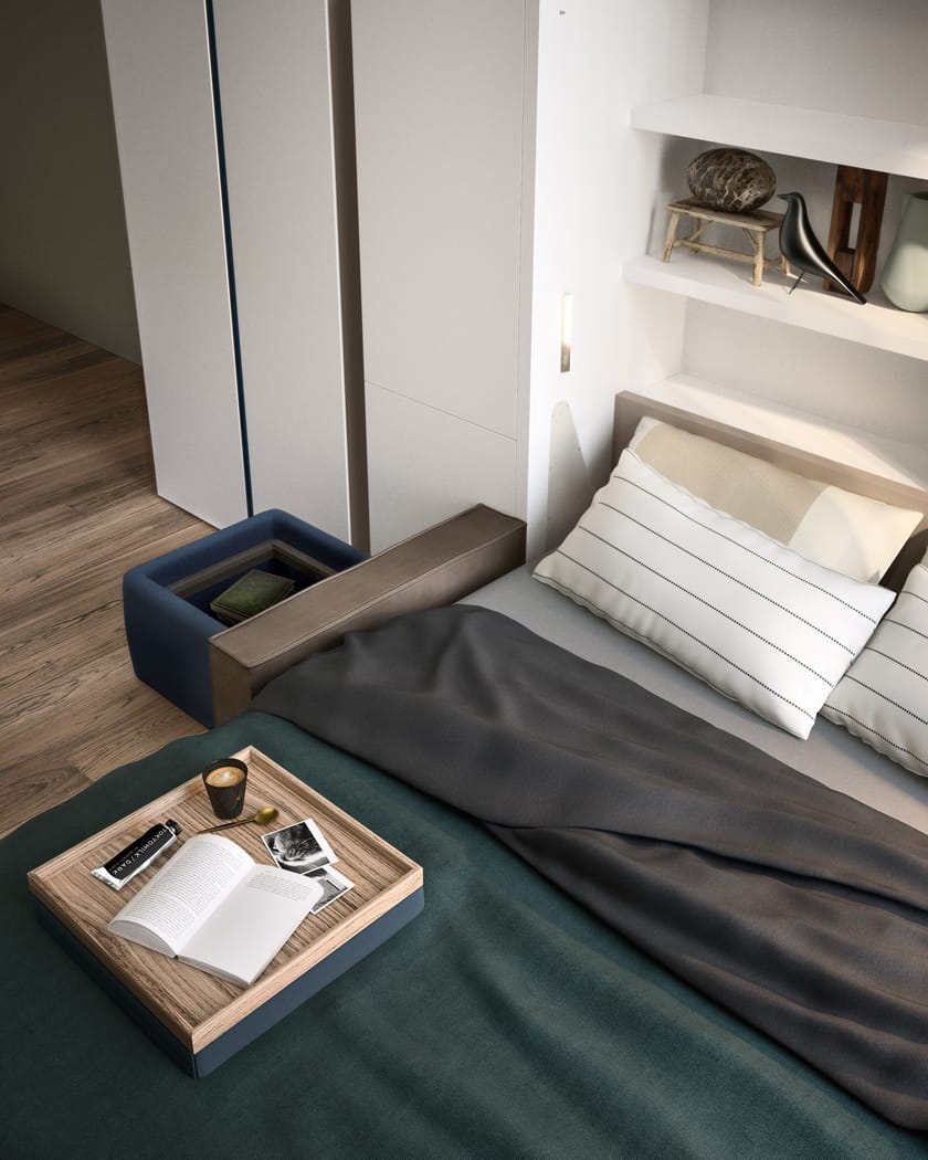 Convertible 2 seater fabric sofa PENELOPE 2 SOFA By CLEI