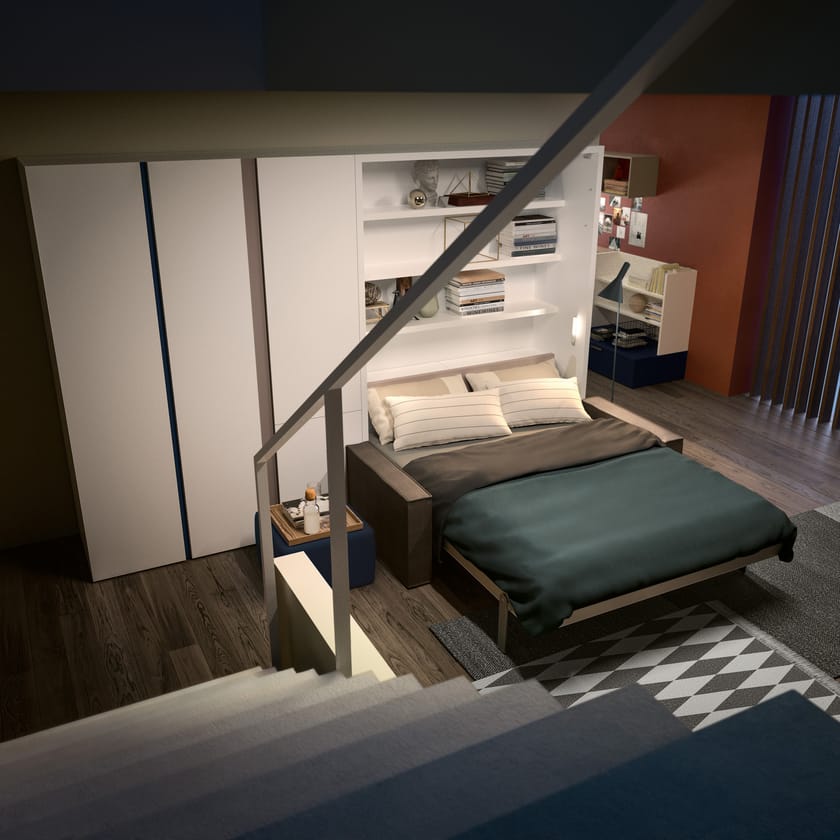 Convertible 2 seater fabric sofa PENELOPE 2 SOFA By CLEI