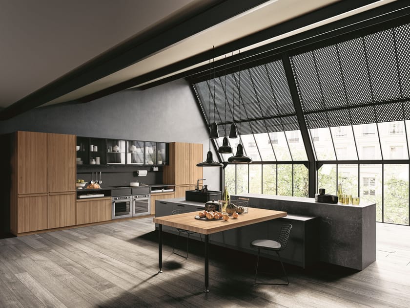 Kitchen with peninsula PEPPER 01 Pepper Collection By Composit design Bizzarri Design Associati