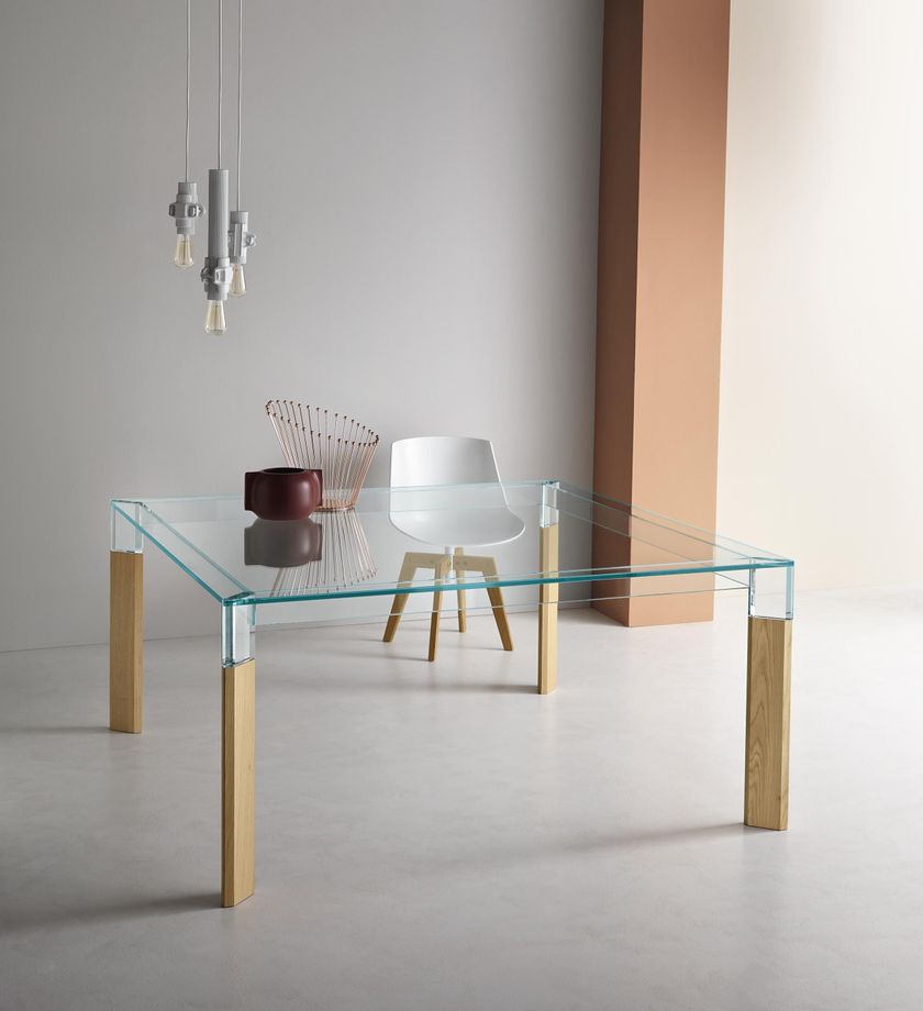 PERSEO Rectangular wood and glass dining table By Tonelli Design ...