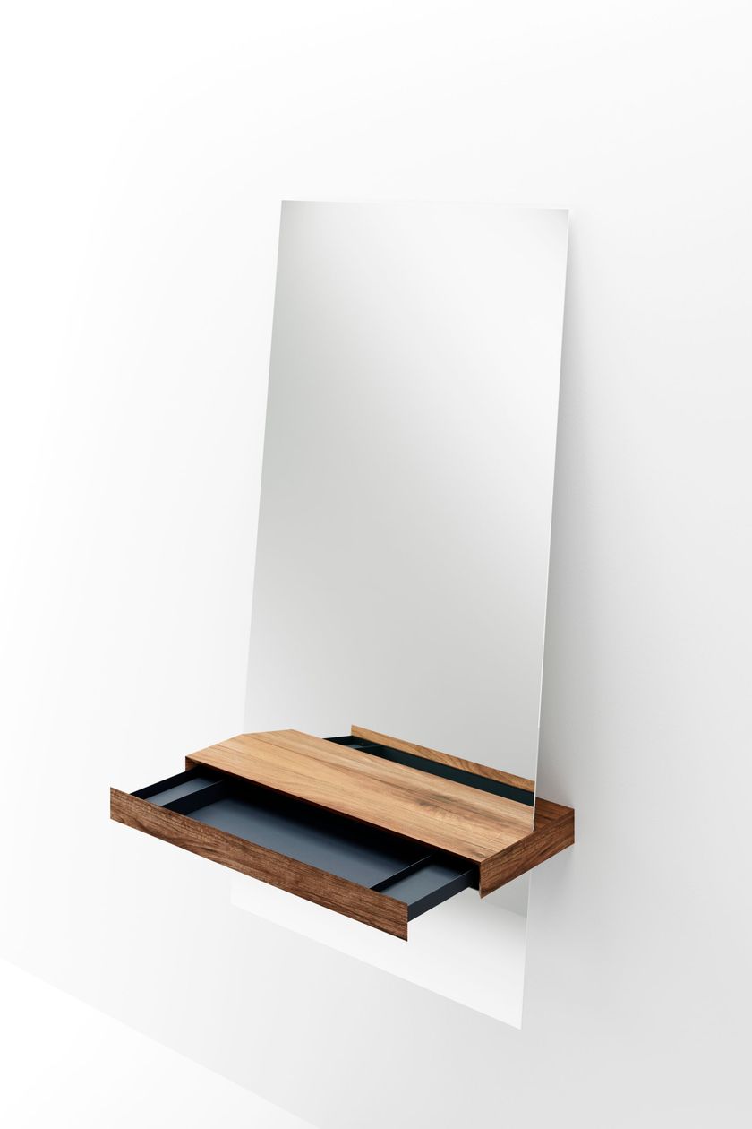 GUILLOTINE Rectangular wall-mounted mirror By PER/USE