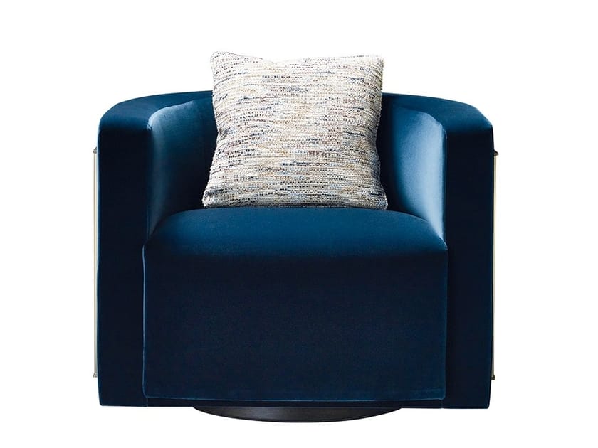 Swivel fabric armchair PERVINCA By Promemoria design Romeo Sozzi