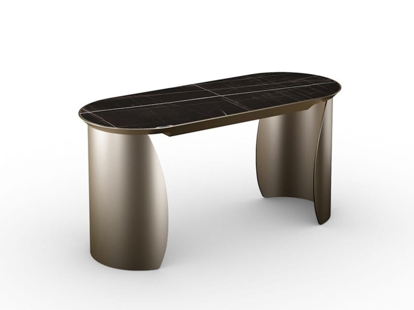 PETALO Glass writing desk with cover in Marmoreflex By Reflex | design ...