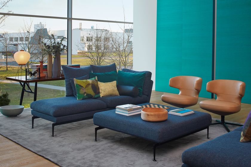 REPOS & GRAND REPOS Recliner swivel armchair with armrests By Vitra ...