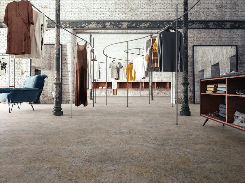 Pavimento/rivestimento in gres porcellanato effetto pietra PETRAE By Ceramiche Refin