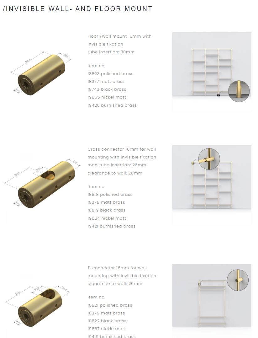 TUBE CONNECTING SYSTEM MODULATION N°16 Storage wall By P&G KONZEPT