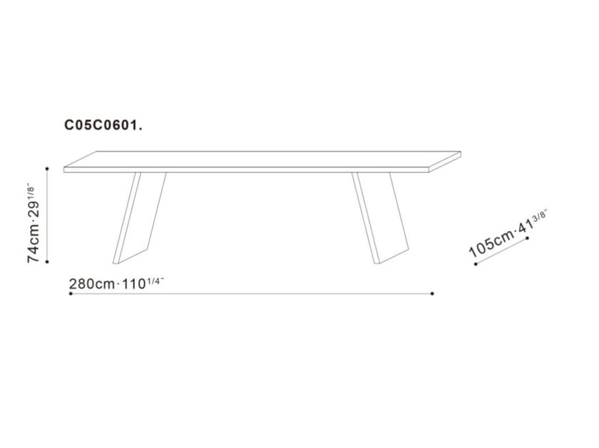 PI Rectangular walnut table By CAMERICH