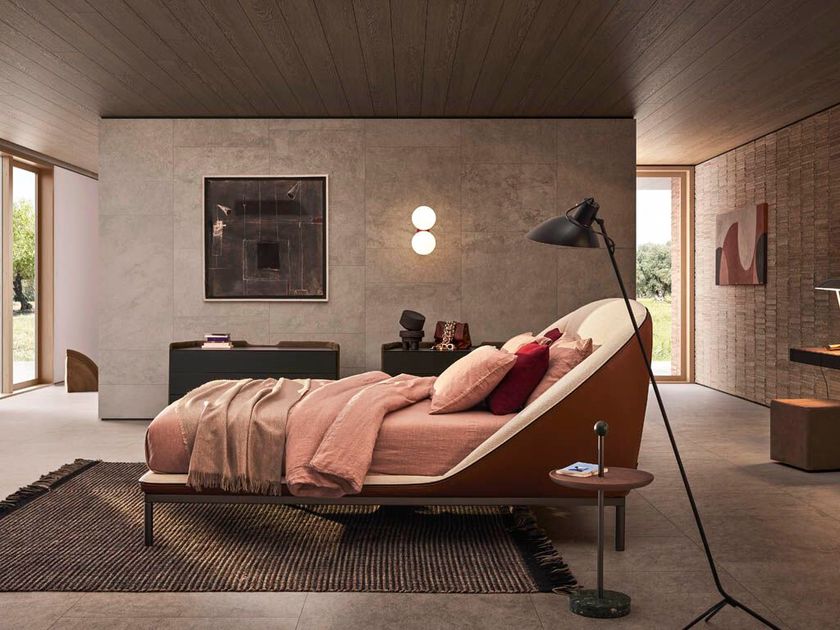 DOMENICA Fabric double bed with upholstered headboard By PIANCA ...