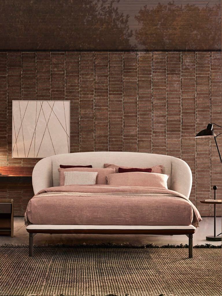 DOMENICA Fabric double bed with upholstered headboard By PIANCA ...