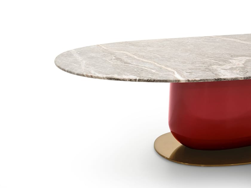 ETTORE Eliptical marble table By PIANCA | design Calvi Brambilla