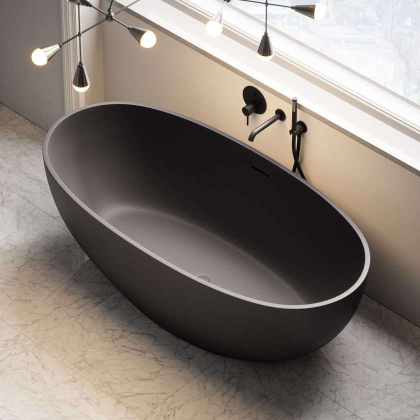 PICASSO Freestanding oval Resin Stone bathtub By LUSSO