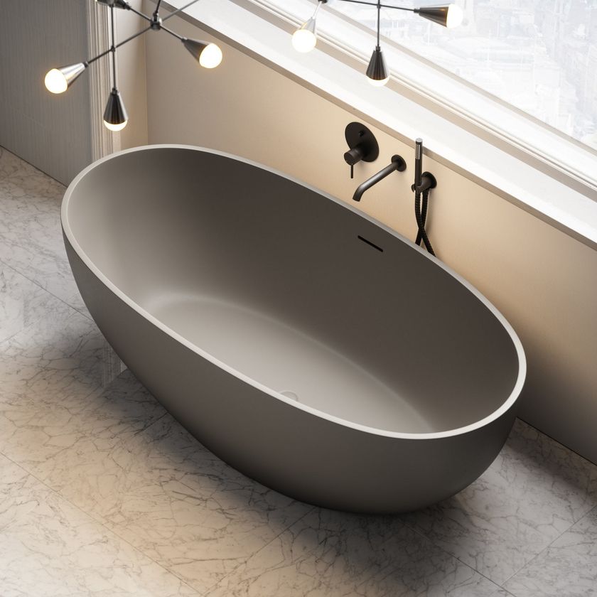 PICASSO Freestanding oval Resin Stone bathtub By LUSSO