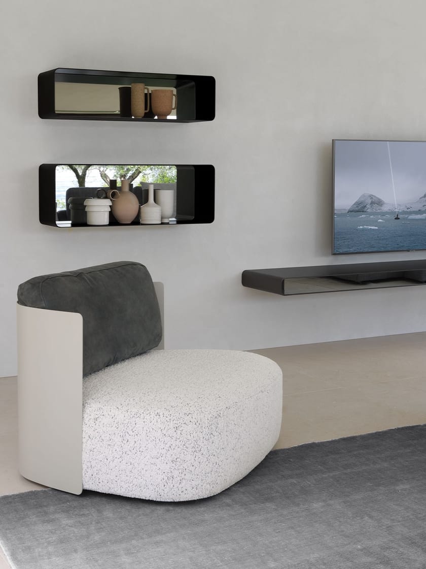 PIERRE Fabric armchair with removable cover By Flou