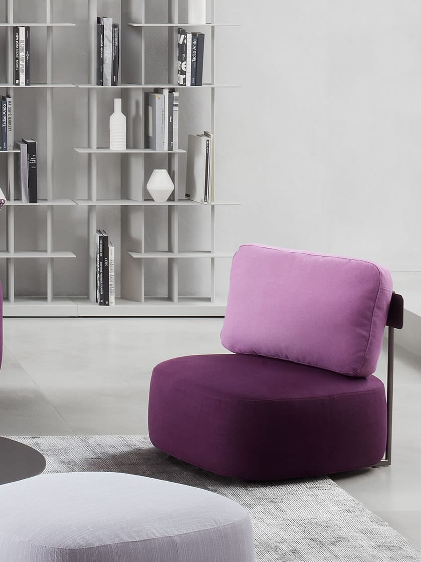 PIERRE Fabric armchair with removable cover By Flou