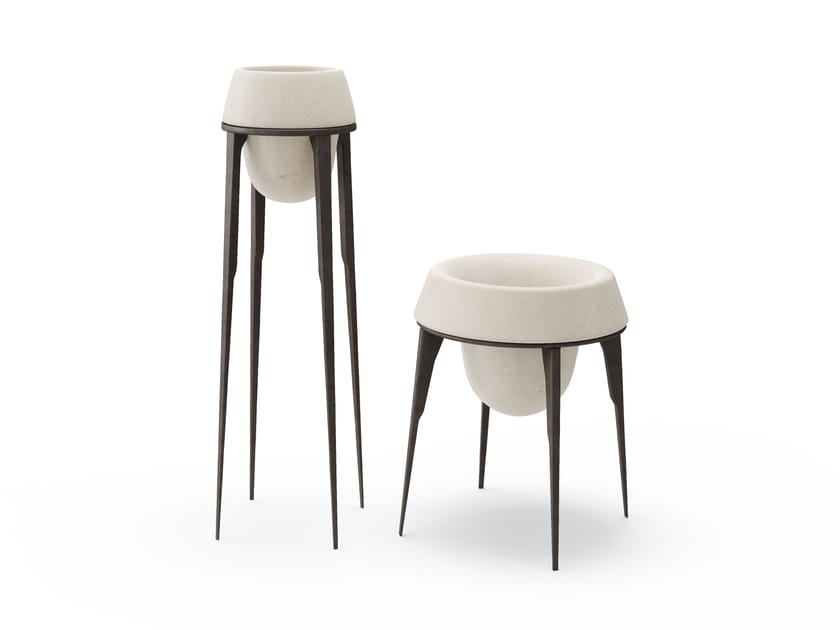 CAPASA Cache-pot ronde en pierre de Lecce By PIMAR | design Silvio De Ponte