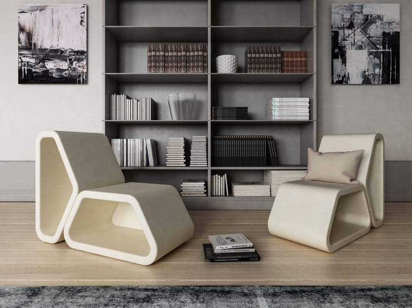 MESSÀPO C Lecce stone outdoor chair By PIMAR | design Noii Design Studio