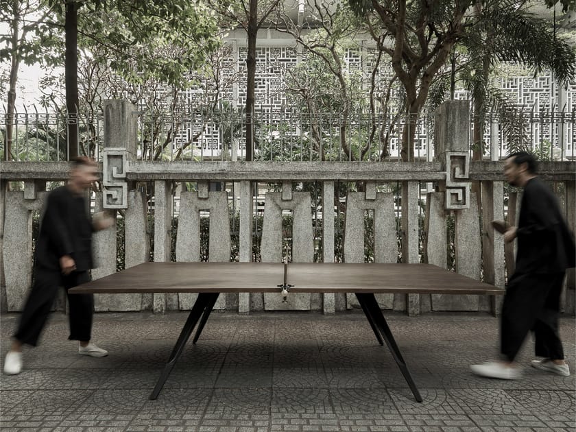 Ping pong table Rectangular oak and cast iron ping pong table By ...