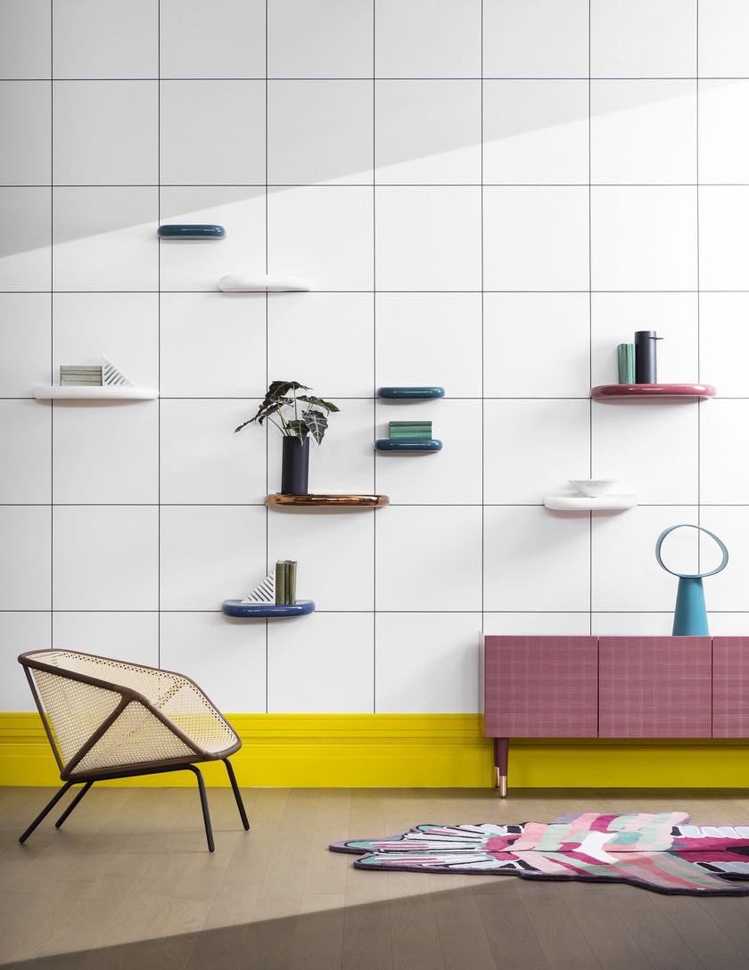 Ceramic wall shelf PINNA By Miniforms