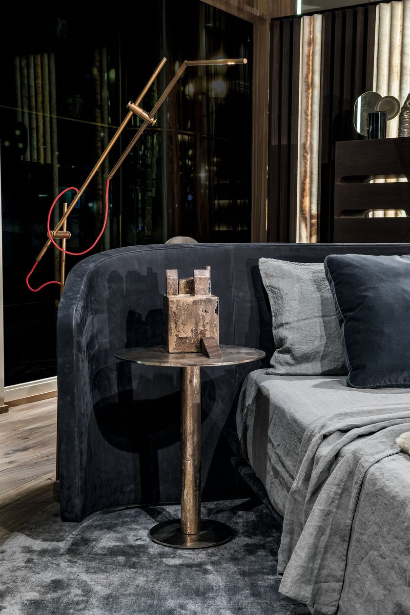 PIPE L LED adjustable brass floor lamp By Henge | design Massimo Castagna
