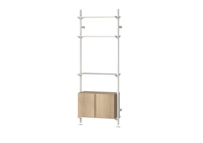 PIRA G2 Open wall-mounted aluminium and wood bookcase By String ...
