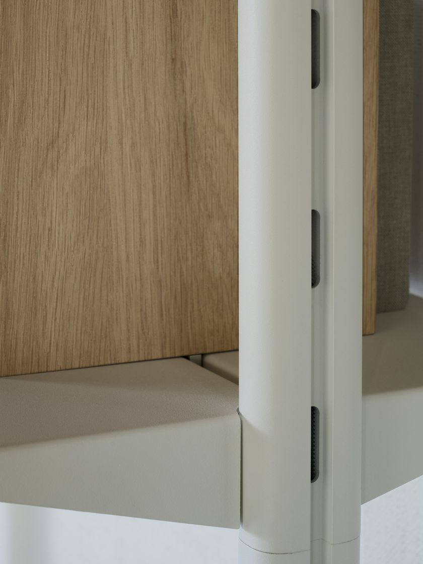 PIRA G2 Open wall-mounted aluminium and wood bookcase By String ...
