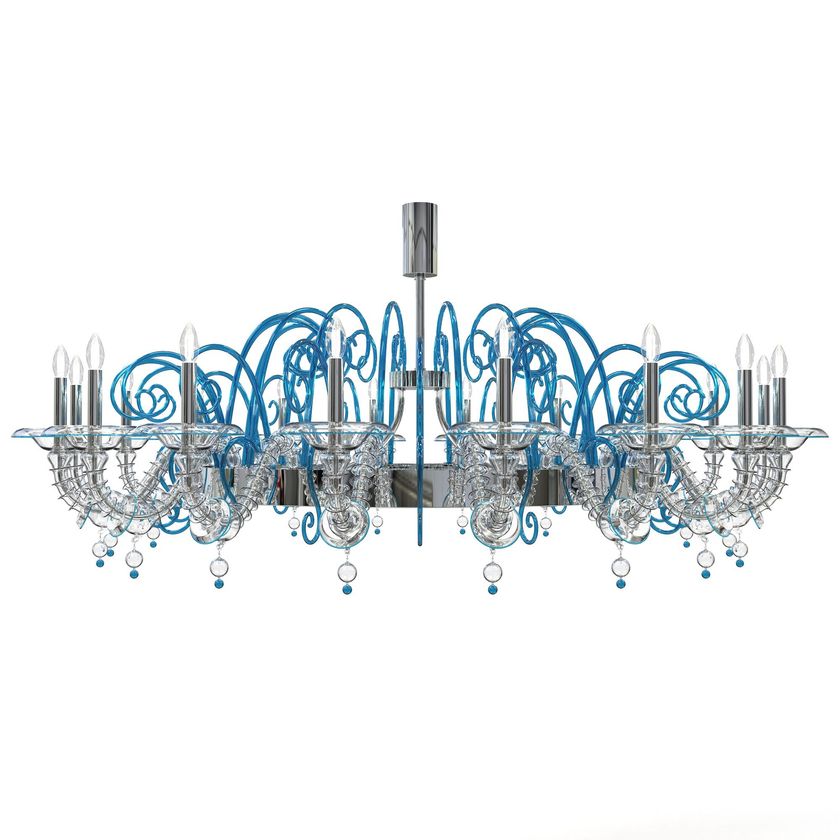 LOREDAN Murano glass modern chandelier By PIUMATI Murano Glass
