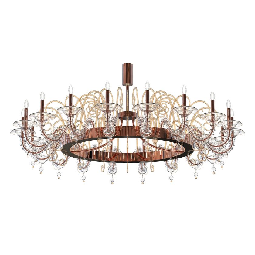 LOREDAN Murano glass modern chandelier By PIUMATI Murano Glass