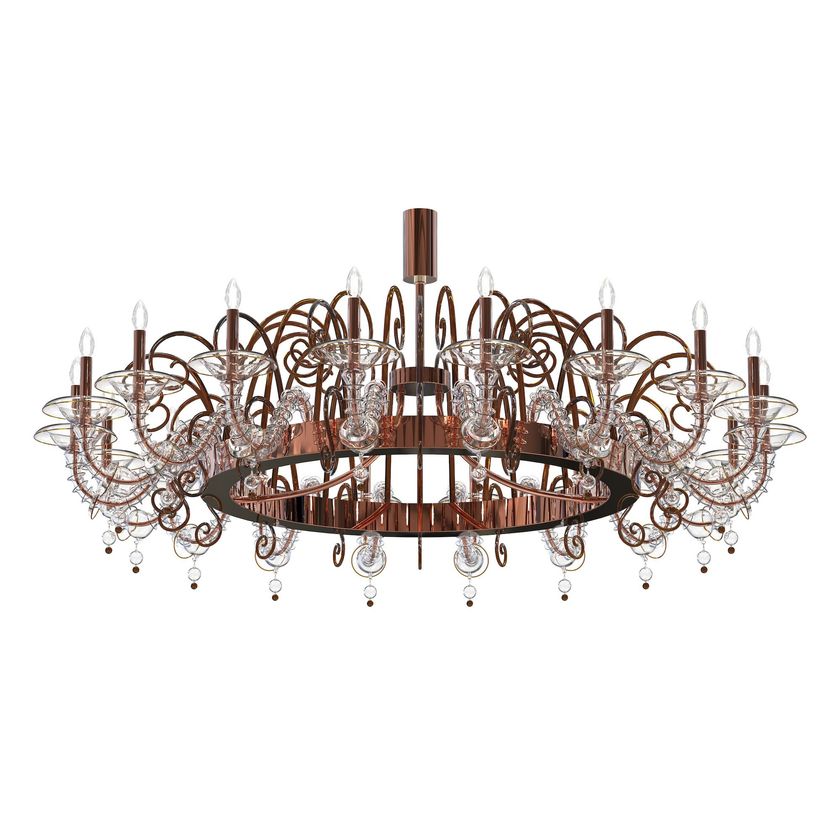 LOREDAN Murano glass modern chandelier By PIUMATI Murano Glass