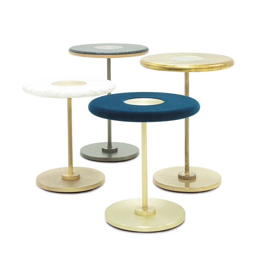PLANET Round coffee table with printed MDF top and metal base By ...