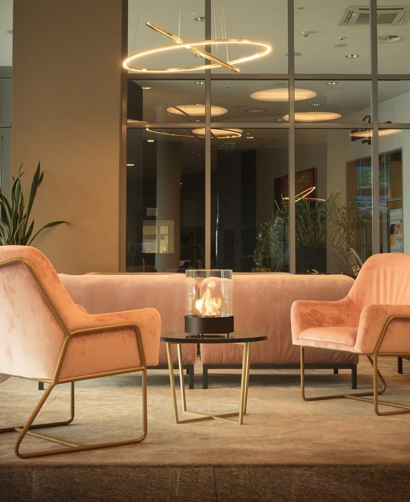 Caminetto da esterno da tavolo a bioetanolo PLANIKA - CHANTICO GLASSFIRE By In Stock