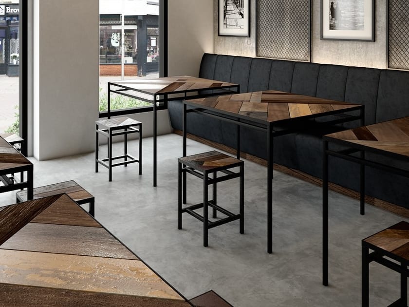 PLANKE Square reclaimed wood dining table By KARPENTER | design Hugues ...