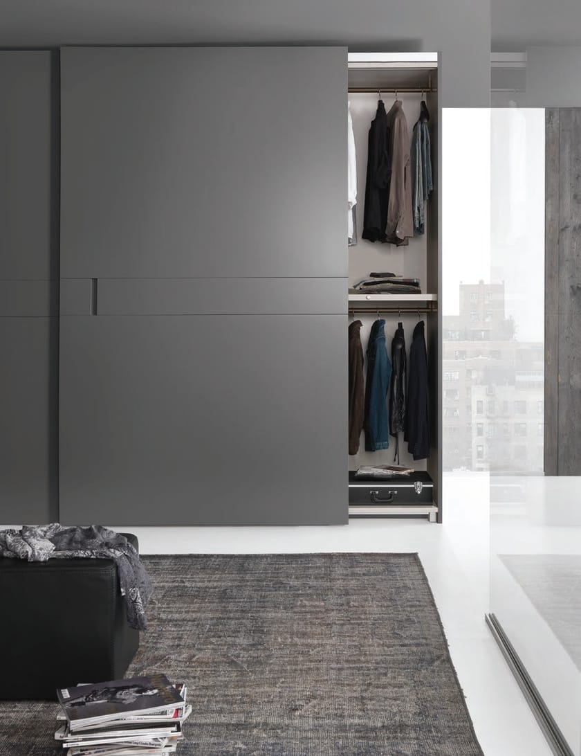Lacquered wardrobe with coplanar doors PLAY By JESSE