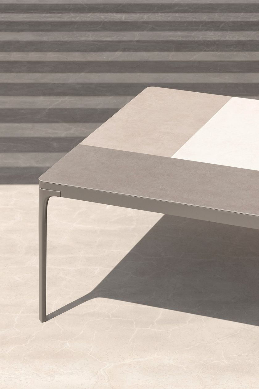 PLAY Square porcelain stoneware garden table By Ethimo