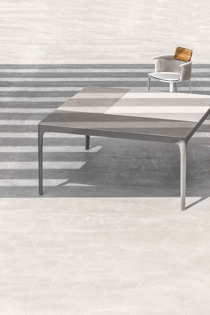 PLAY Square porcelain stoneware garden table By Ethimo