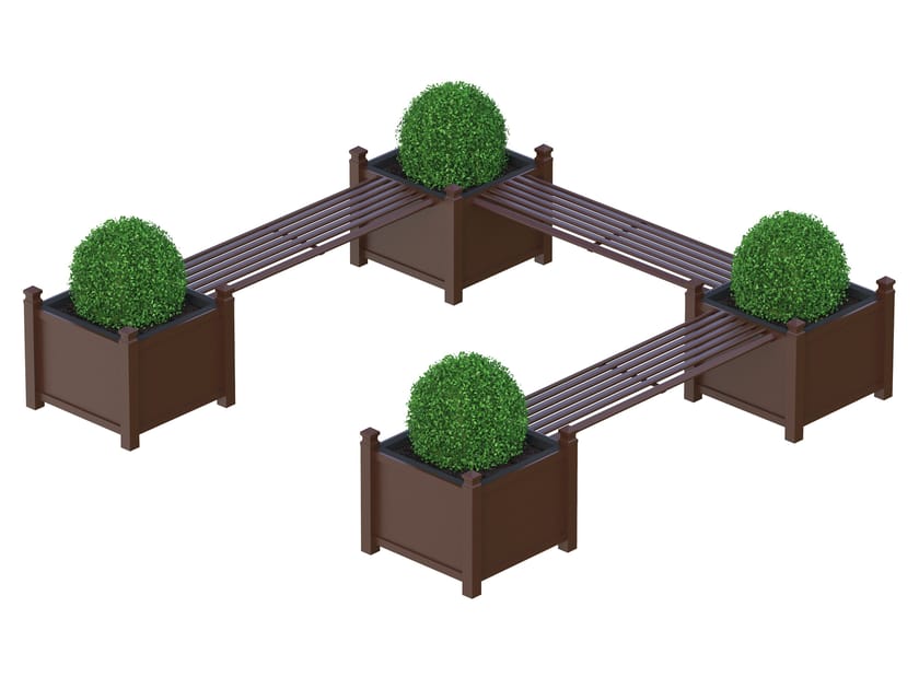 PLAZA | Bench with Integrated Planter By Lazzari