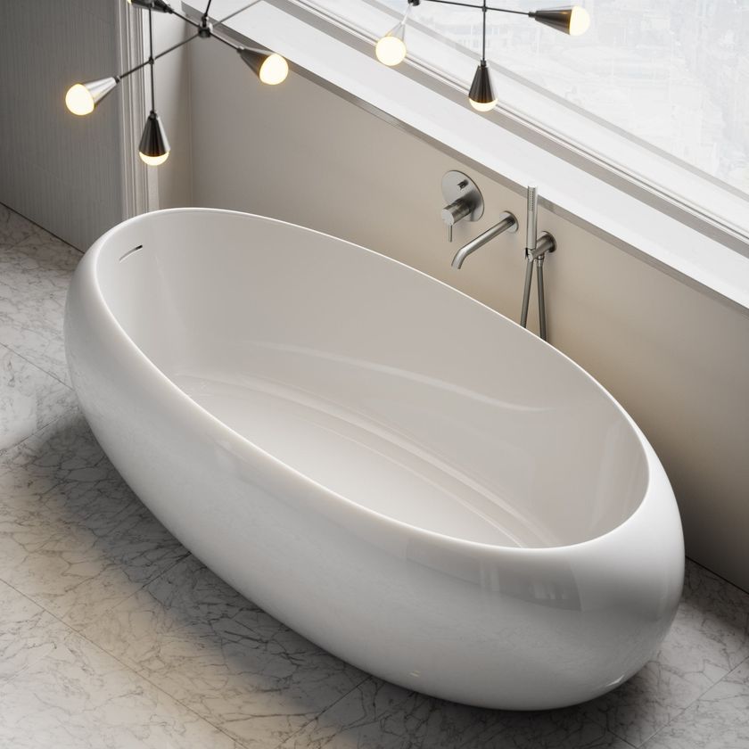 Vasca da bagno centro stanza ovale in Resin Stone POD - LUSSO - Edilportale