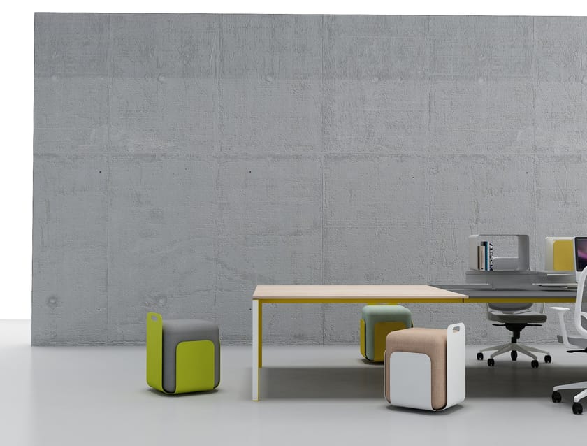 Upholstered square pouf POFF PUF By Tuna Ofis design Ozan Sinan Tığlıoğlu