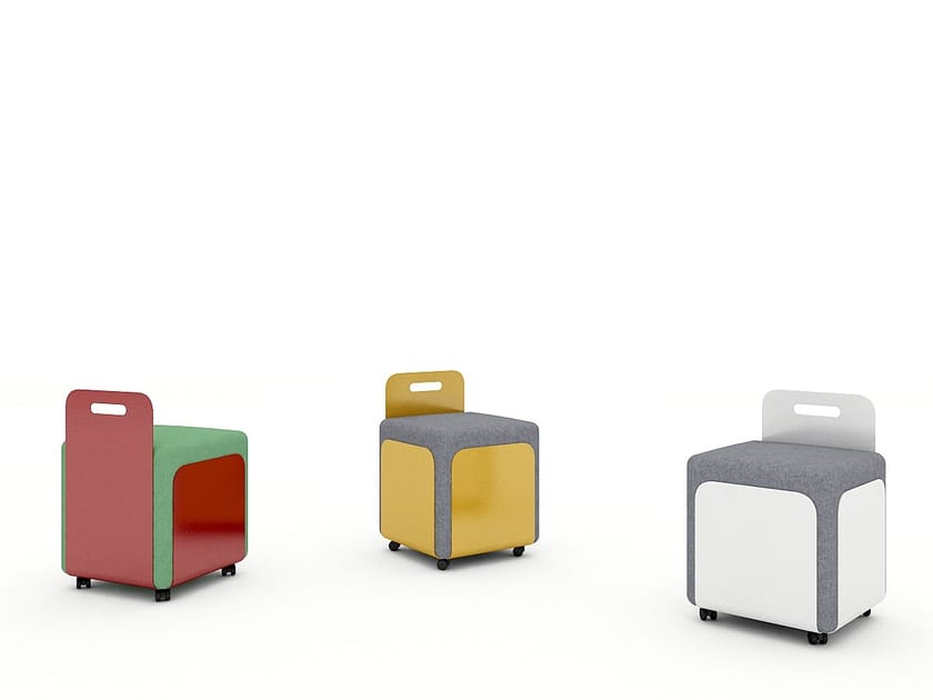 Upholstered square pouf POFF PUF By Tuna Ofis design Ozan Sinan Tığlıoğlu