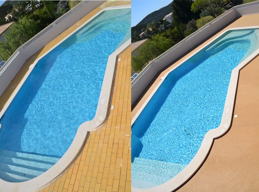 Draining resin Outdoor continous flooring POOL SURROUNDS By SureSet