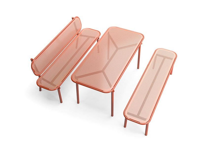 POP Rectangular galvanized steel table for public areas By VESTRE