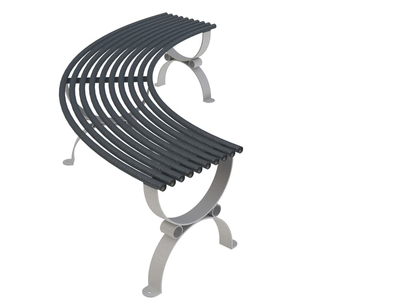 POSITANO Curved backless bench By Lazzari