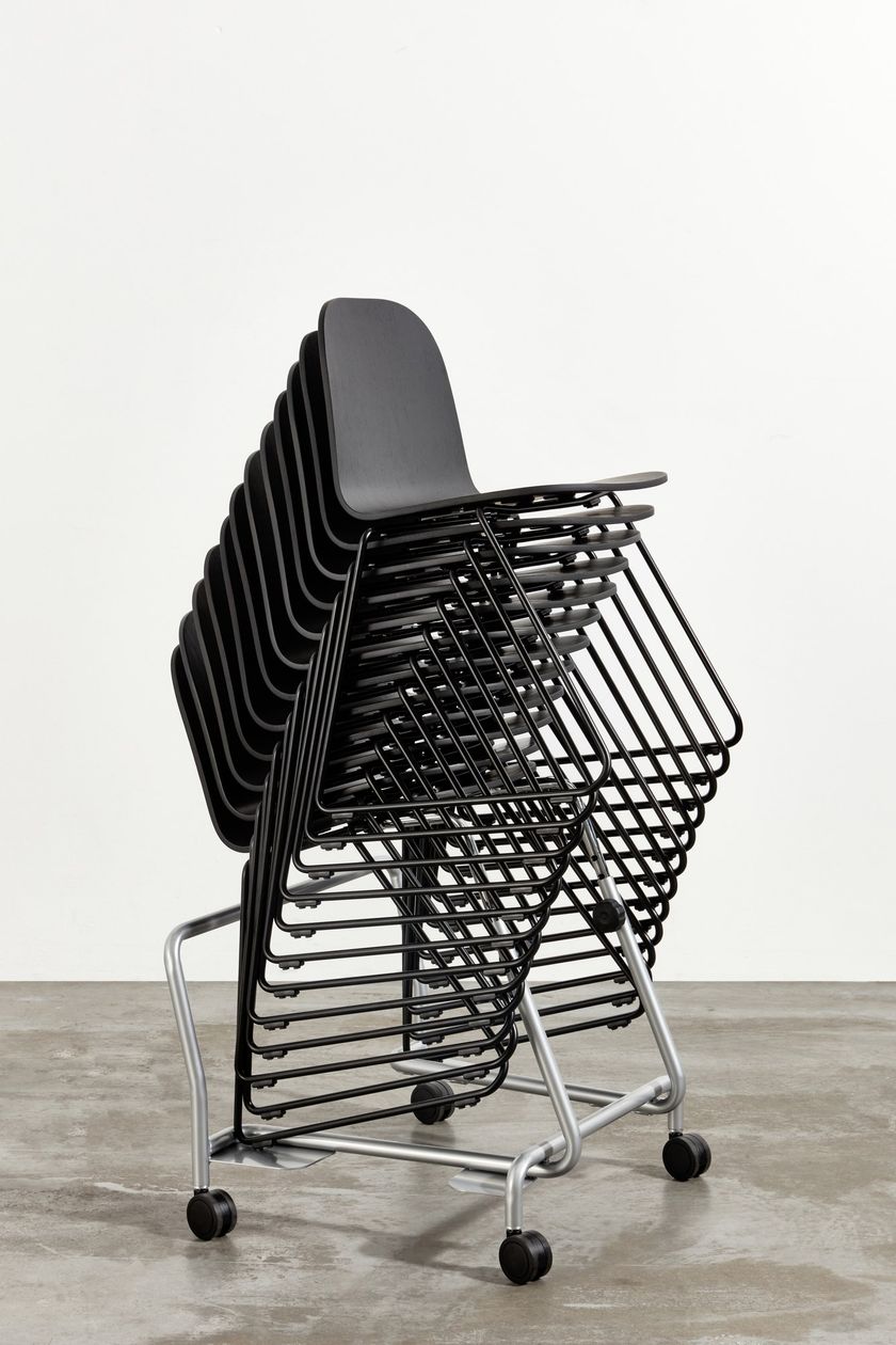 POTATO Stackable sled base chair with padded seat By DESIGN BY THEM ...