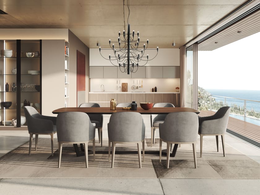 BENEKE Fabric chair with armrests By PRADDY