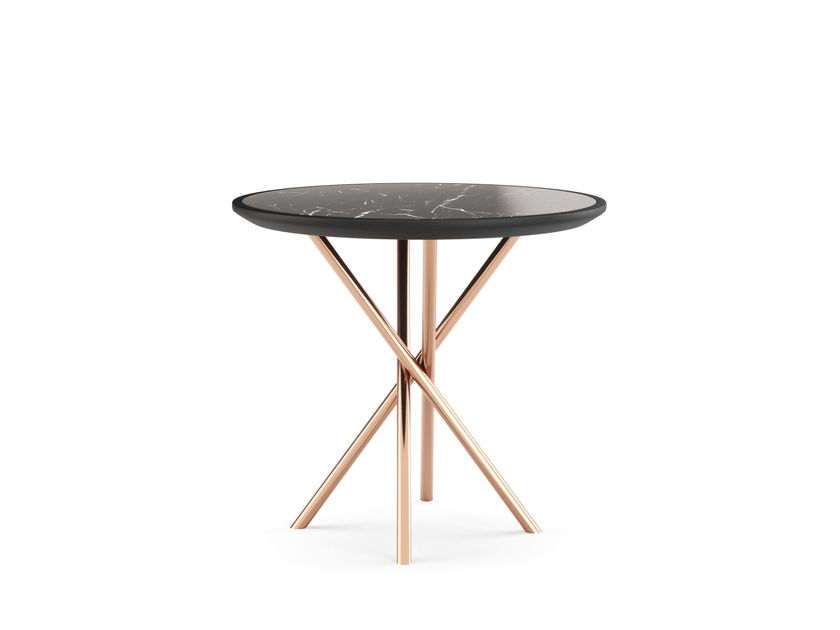 LADY Stainless steel coffee table with 4-star base By PRADDY