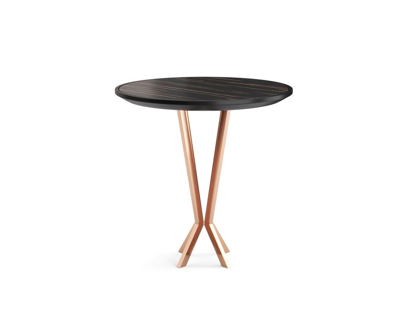 PERFIDIA Round stainless steel coffee table for living room By PRADDY