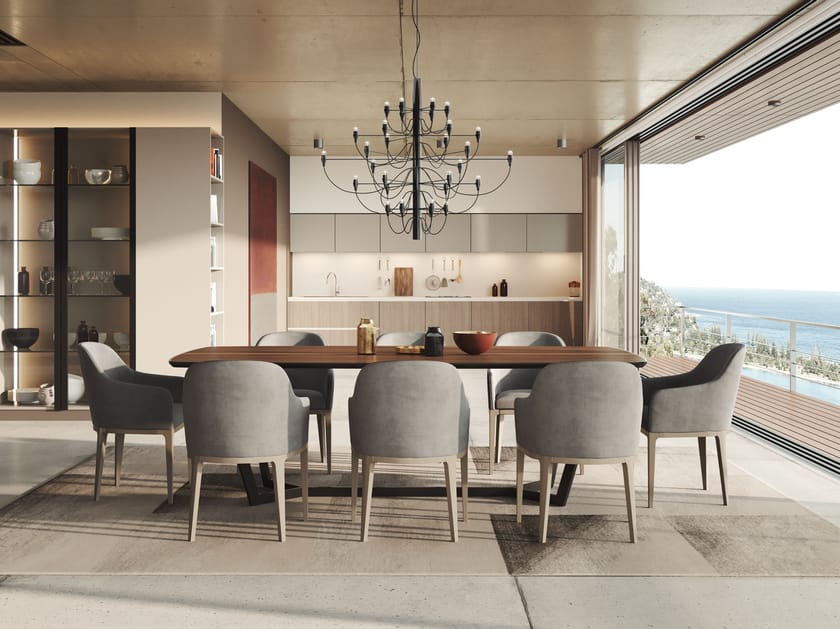 ROSE Oval wooden dining table By PRADDY