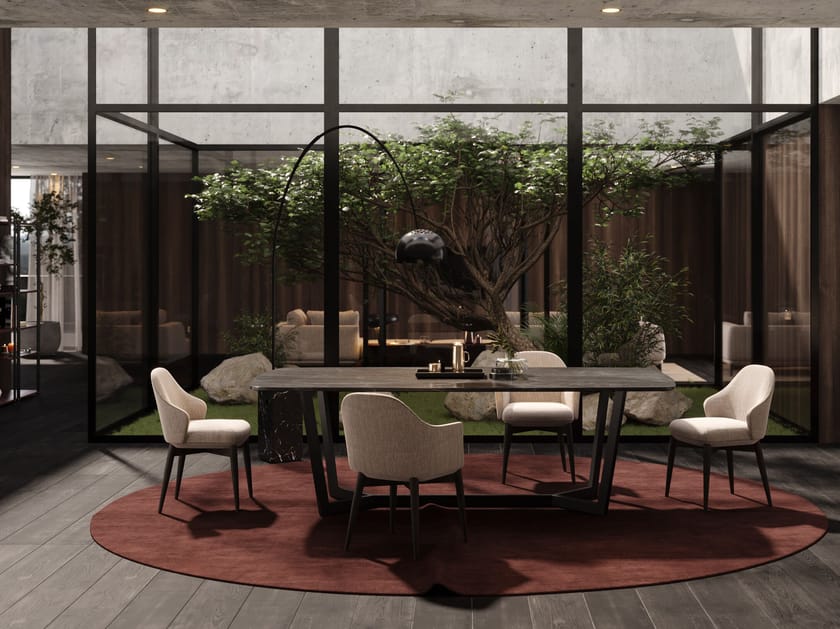 ROSE Oval wooden dining table By PRADDY