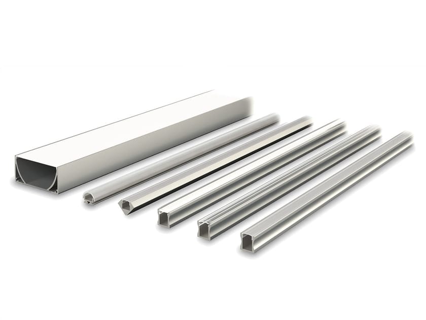 Floor wall-mounted semi-inset aluminium linear lighting profile ...